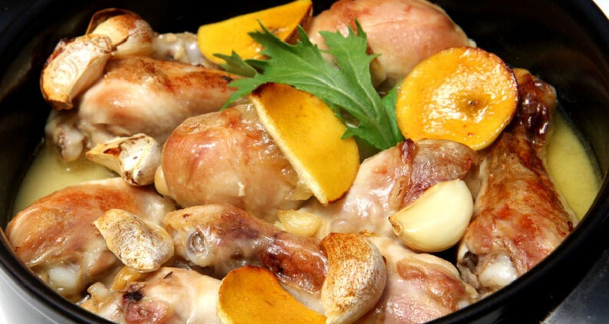 Pollo al limón con ajo