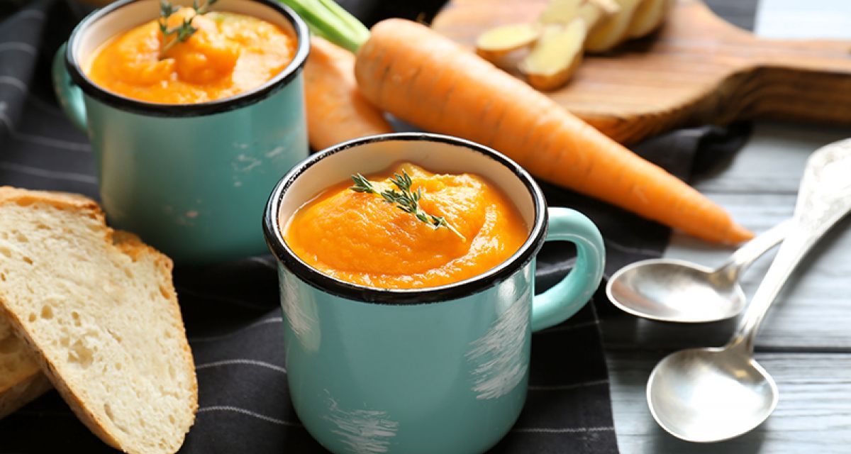 Sopa crema de zanahoria y jengibre