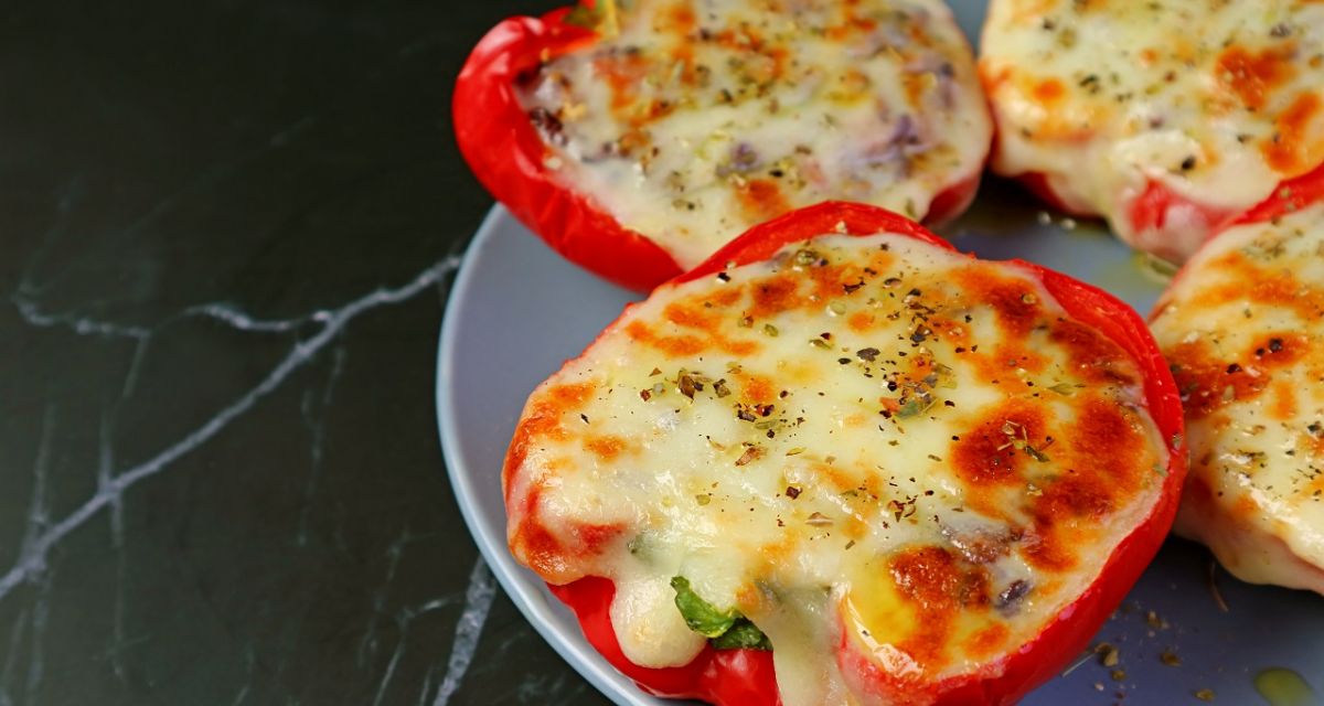 Morrones rellenos al microondas